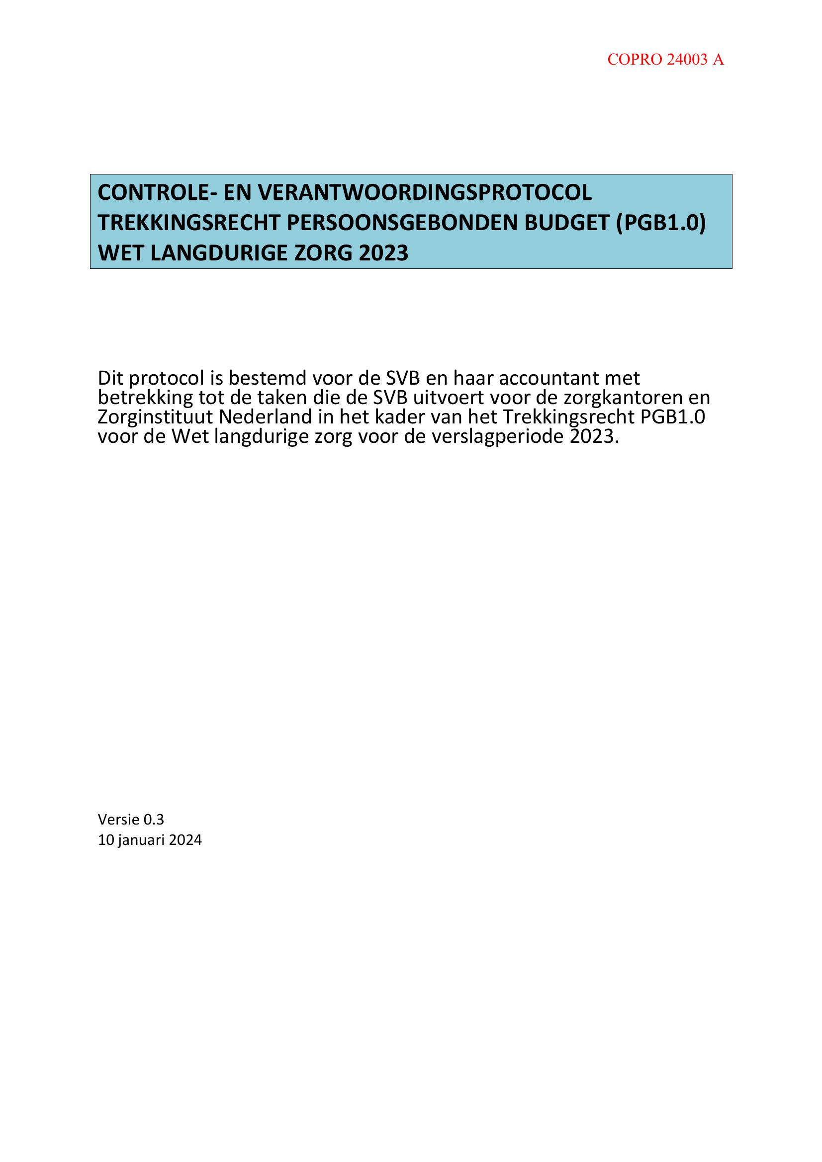 Protocollen Sociale Verzekeringsbank (SVB)